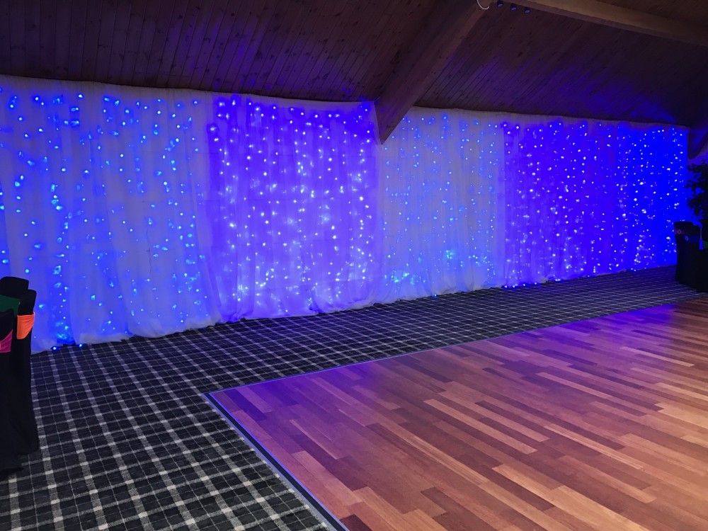Lighted Back wall and stand alone backdrop